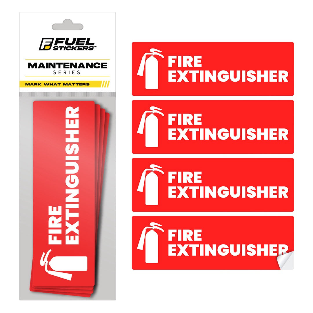 Fire Extinguisher Stickers | 6x2 Labels 4 Pack – FuelStickers.com