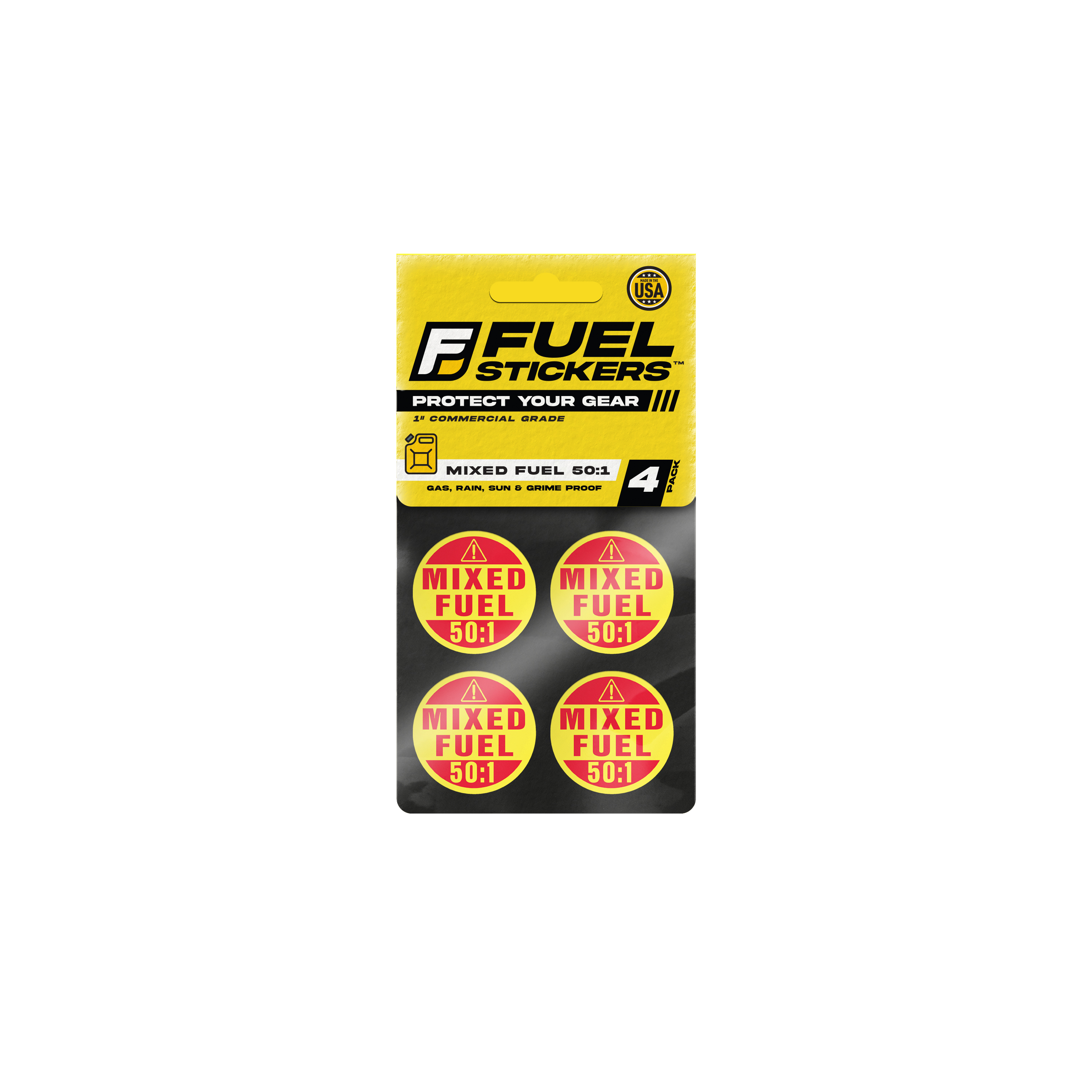 Mixed Fuel 50:1 Sticker - 1" Round (4 Pack) – FuelStickers.com