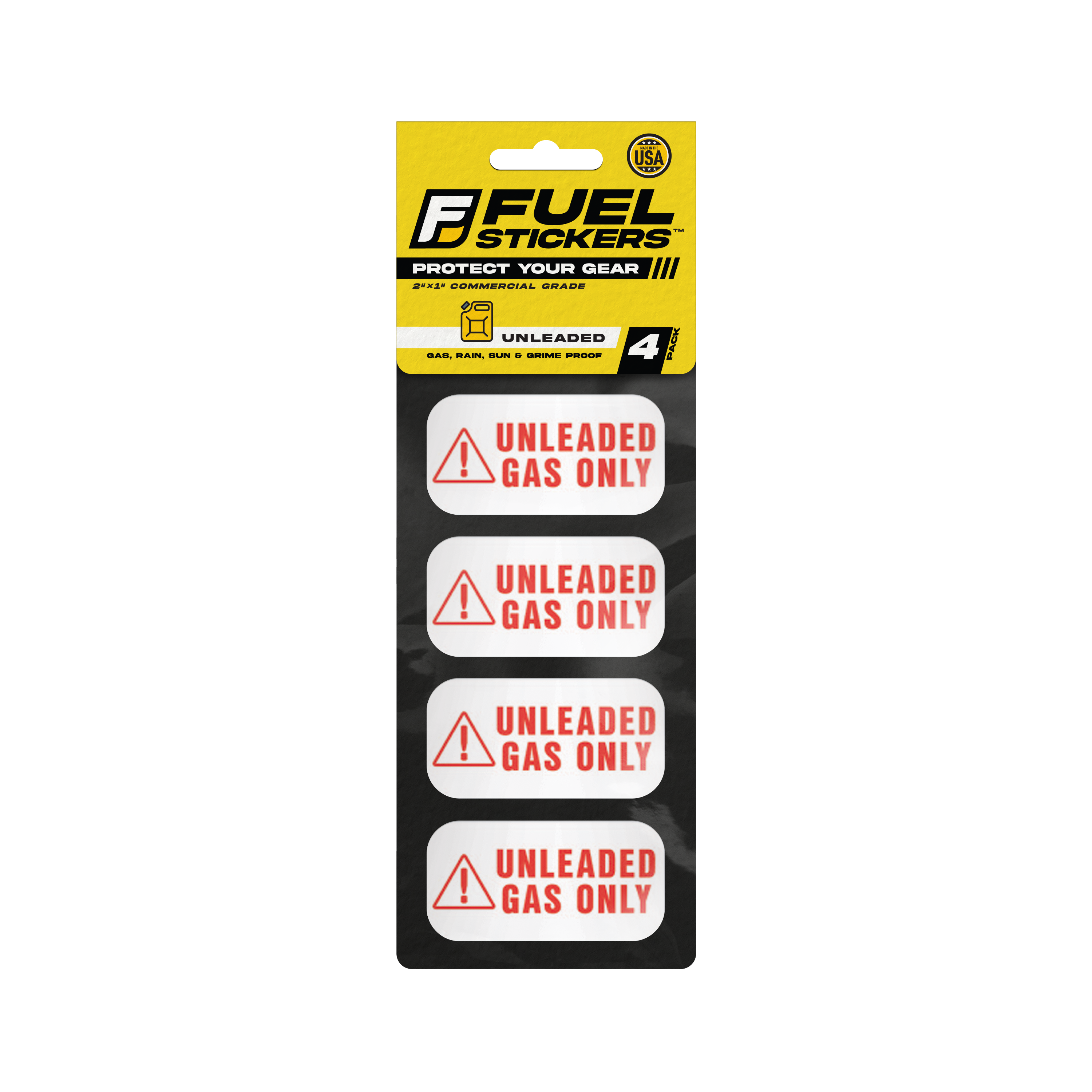 Unleaded Gas Only Stickers | 4 Pack Labels – FuelStickers.com