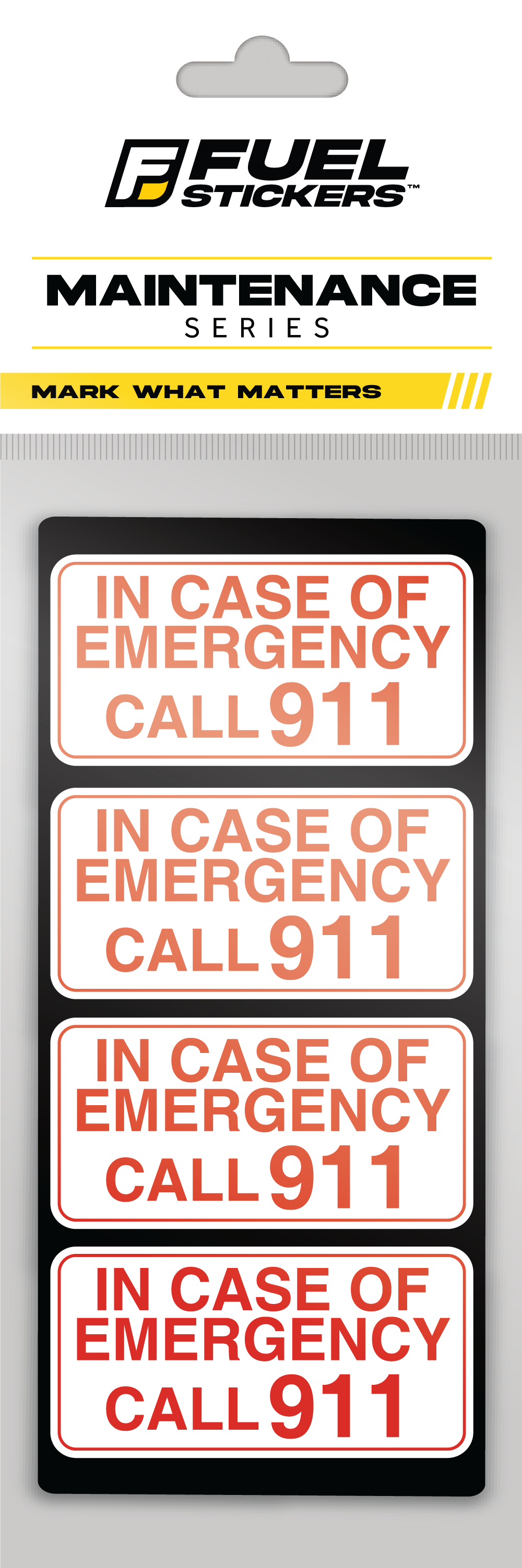 In Case of Emergency Call 911 Sign | 2x1 Stickers – FuelStickers.com