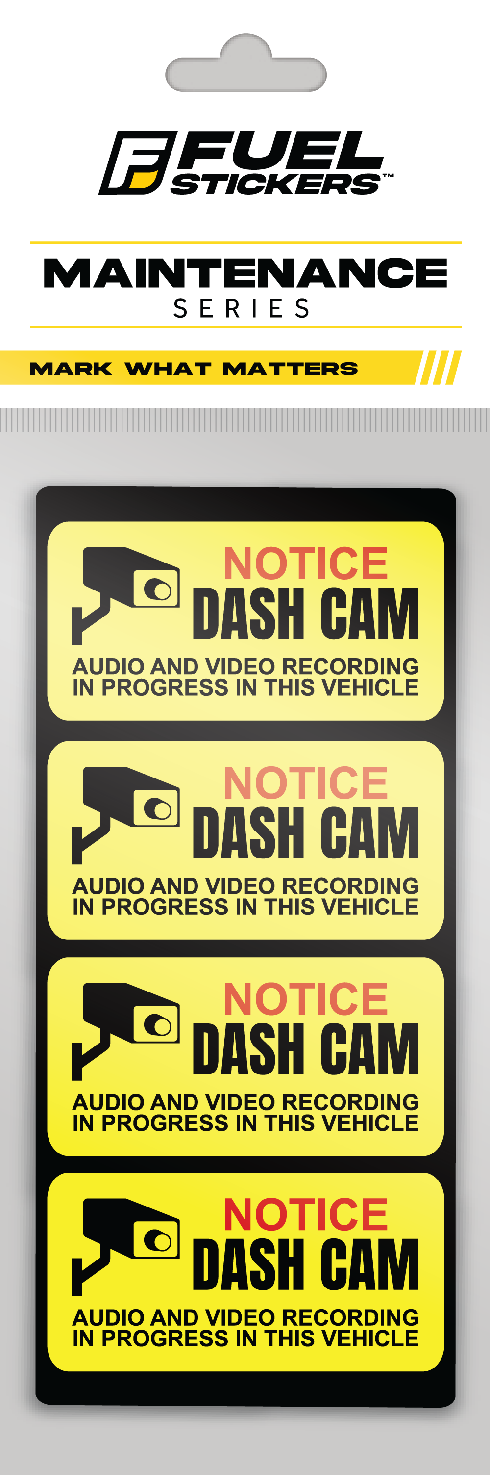 Dash Cam Stickers | 2x1 Vehicle Decals – FuelStickers.com