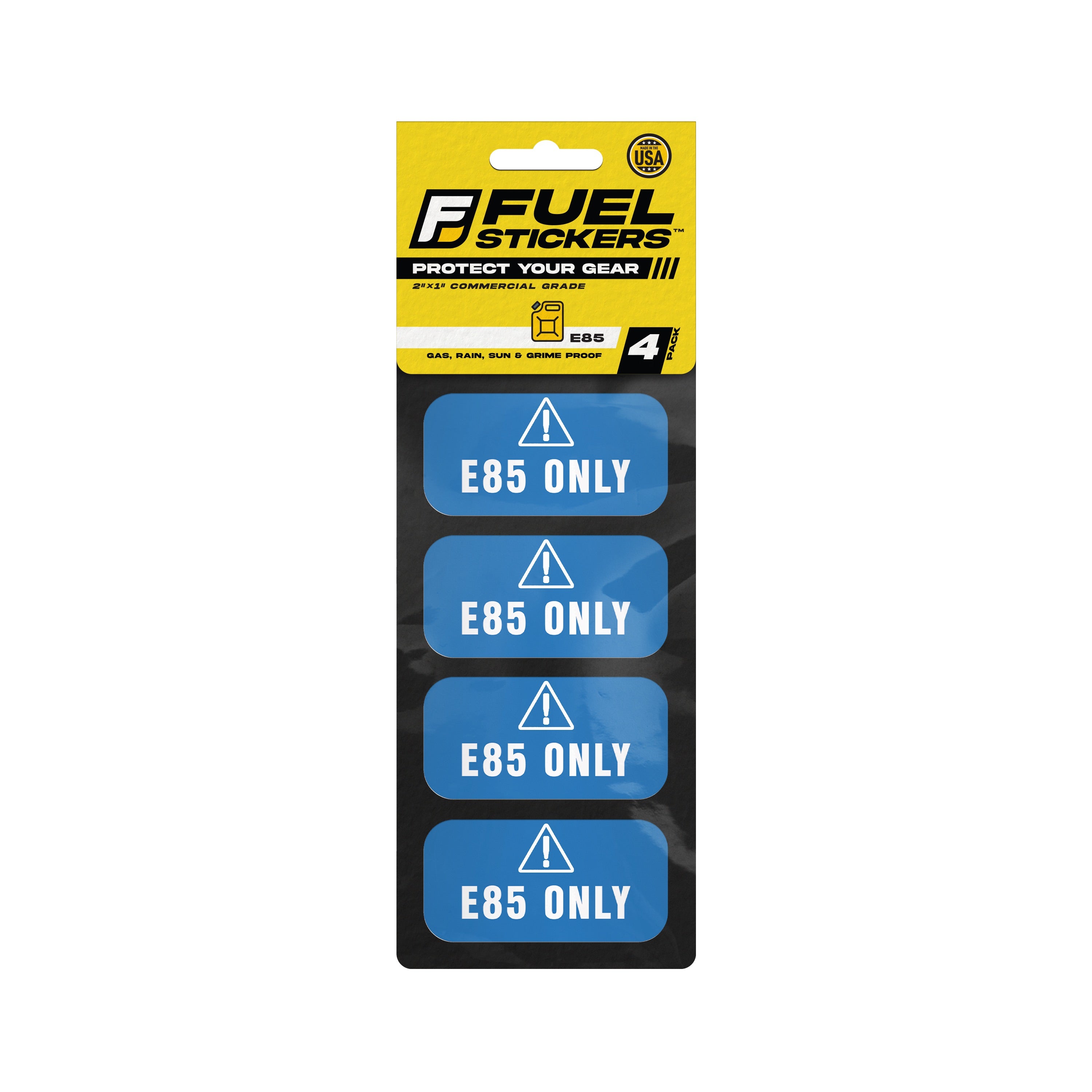 E85 Flex Fuel Stickers | 2"x1" Labels USA – FuelStickers.com