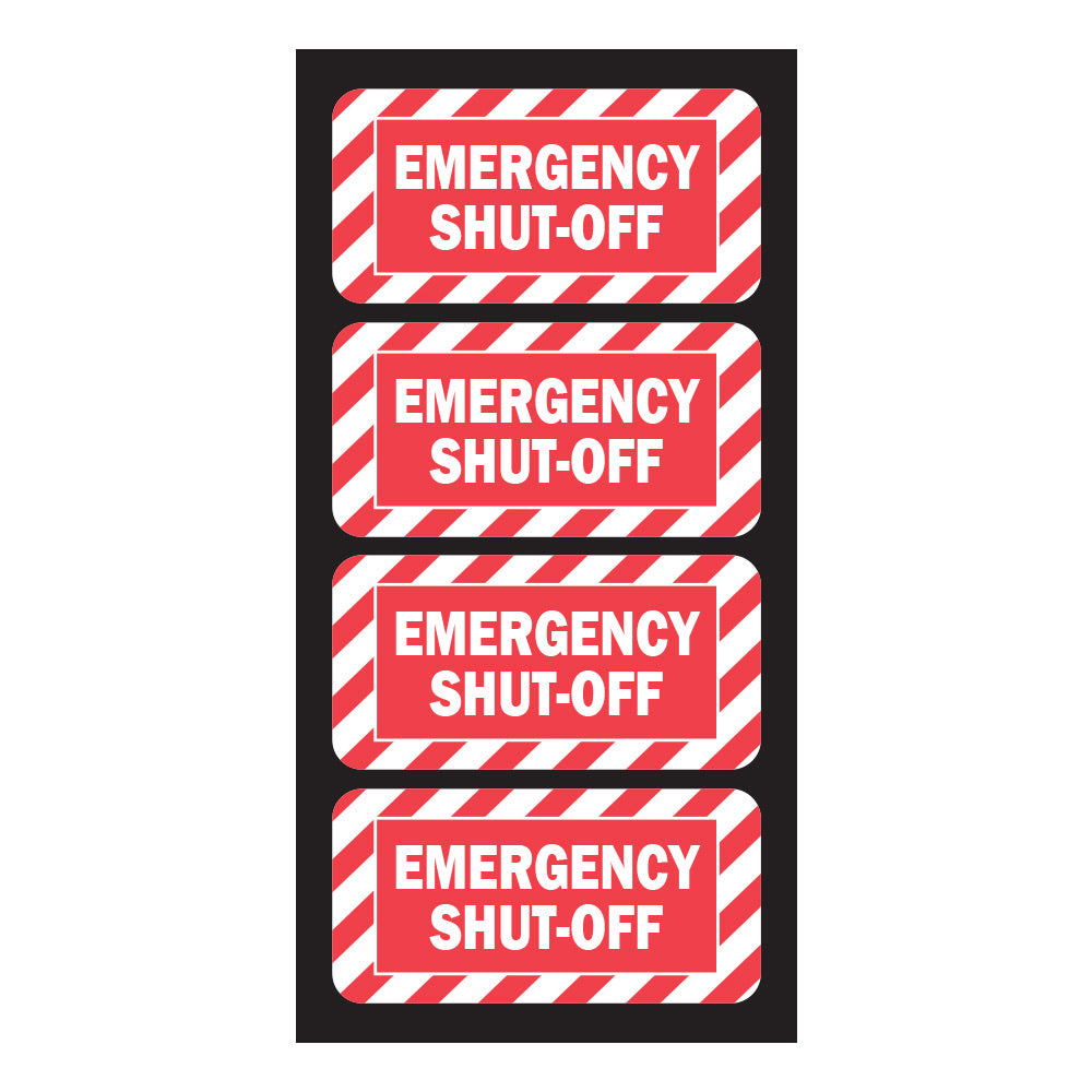 Emergency Shut Off Sticker - Emergency Fuel Shut Off Valve Label ...