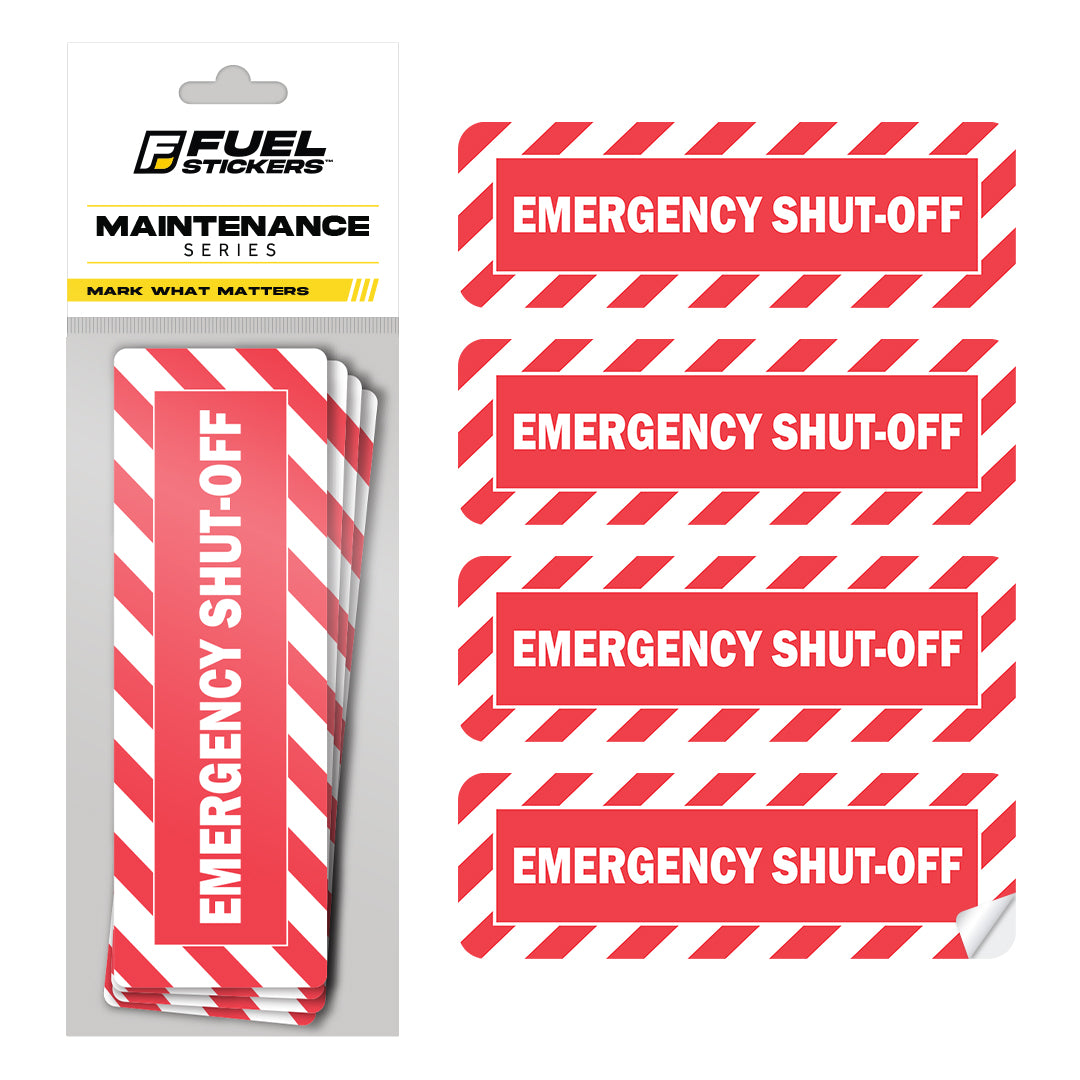 Emergency Shut Off Label - 6"x2" Safety Sticker – FuelStickers.com