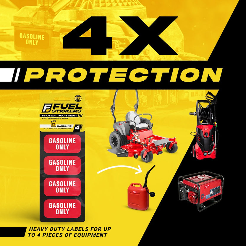 Fuel Stickers - Heavy-Duty Gas Can Labels and Outdoor Power Equipment ...