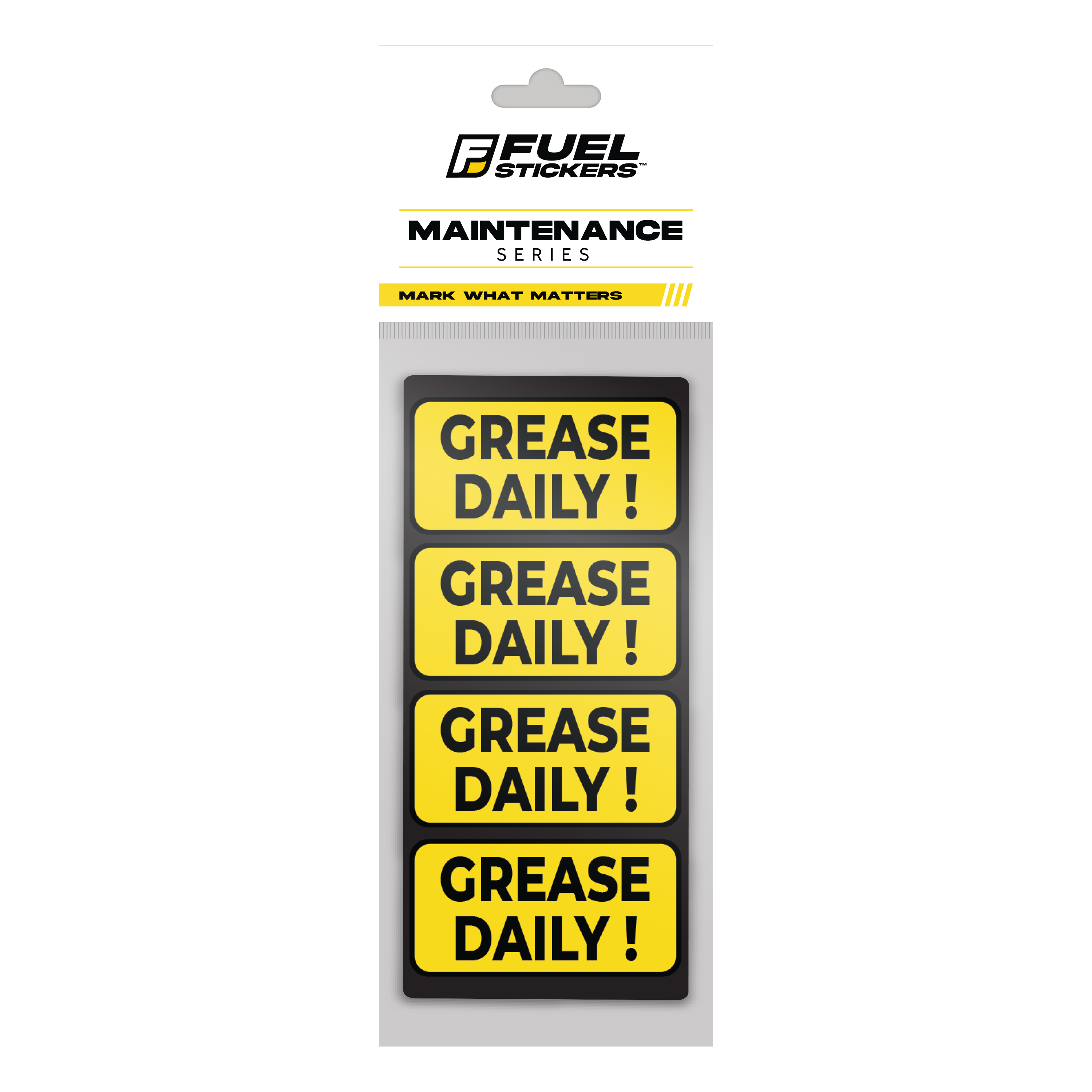 Grease Daily Stickers - Machinery Labels - 4 Pack – FuelStickers.com