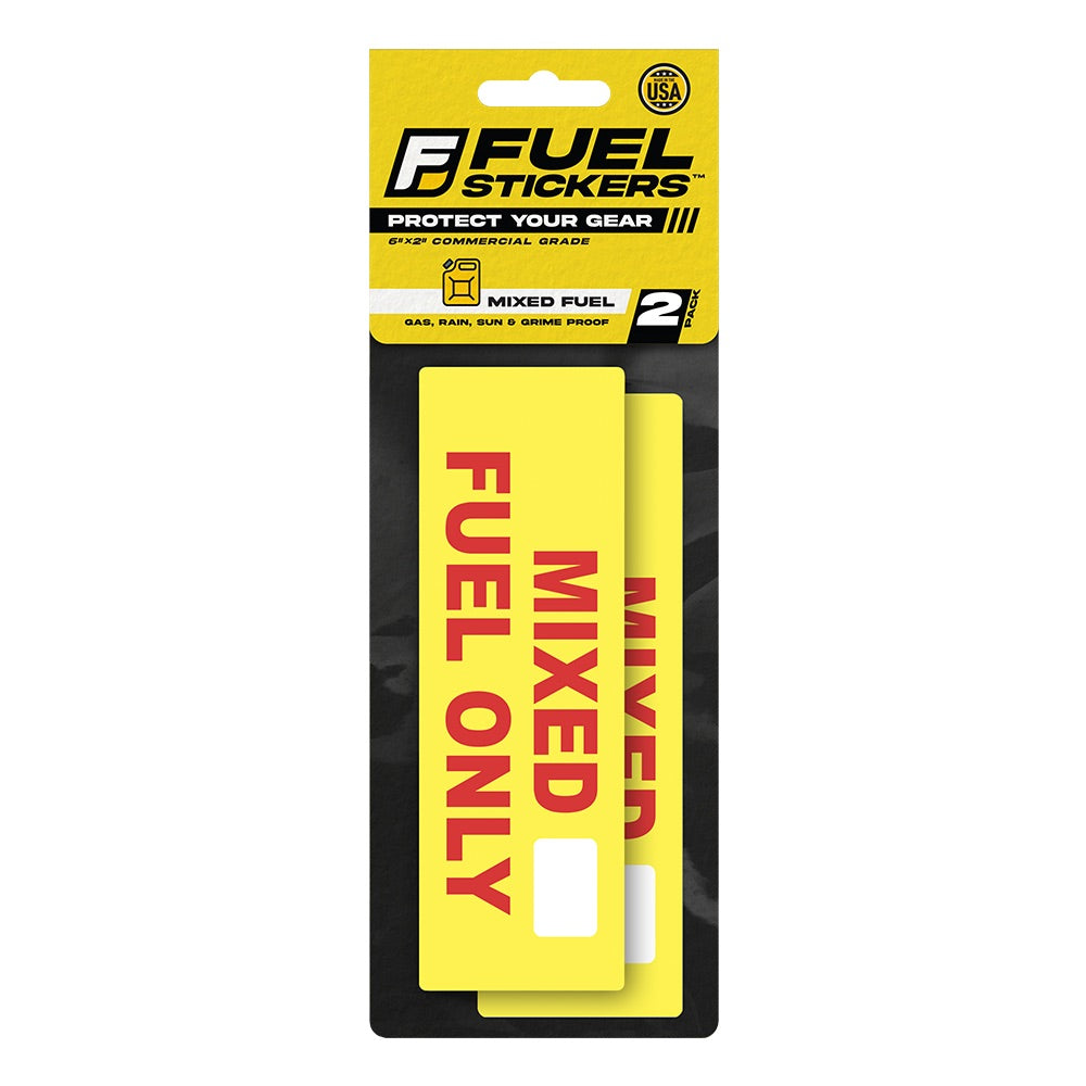 Mixed Fuel Only Stickers - 2"x6" - 2 Pack Label – FuelStickers.com