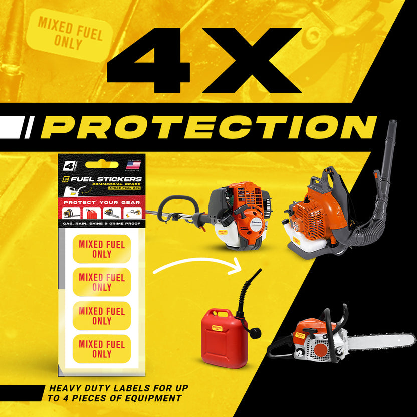 Fuel Stickers - Heavy-Duty Gas Can Labels and Outdoor Power Equipment ...