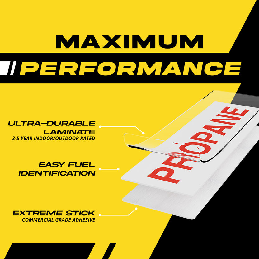 Fuel Stickers - Heavy-Duty Gas Can Labels and Outdoor Power Equipment ...