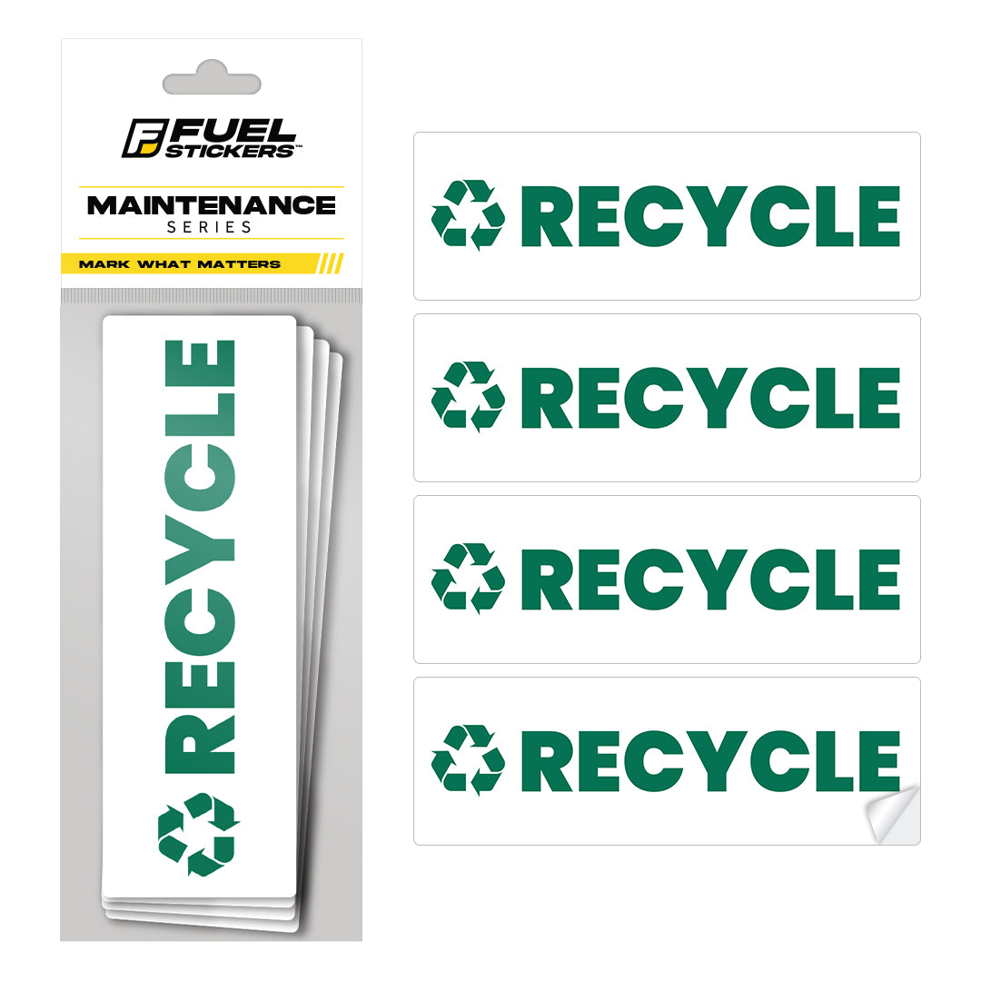 Recycle Stickers for Trash Can | 6x2 Bin Labels 4pk – FuelStickers.com