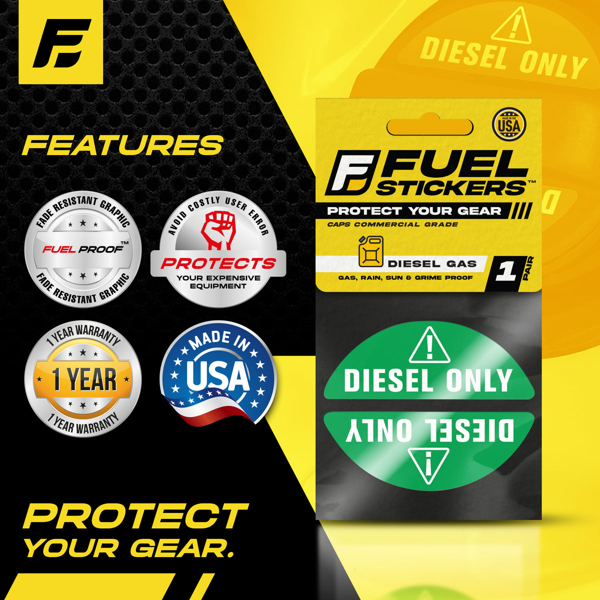 High-Quality Diesel Only Stickers - USA Made | Fuel Stickers ...