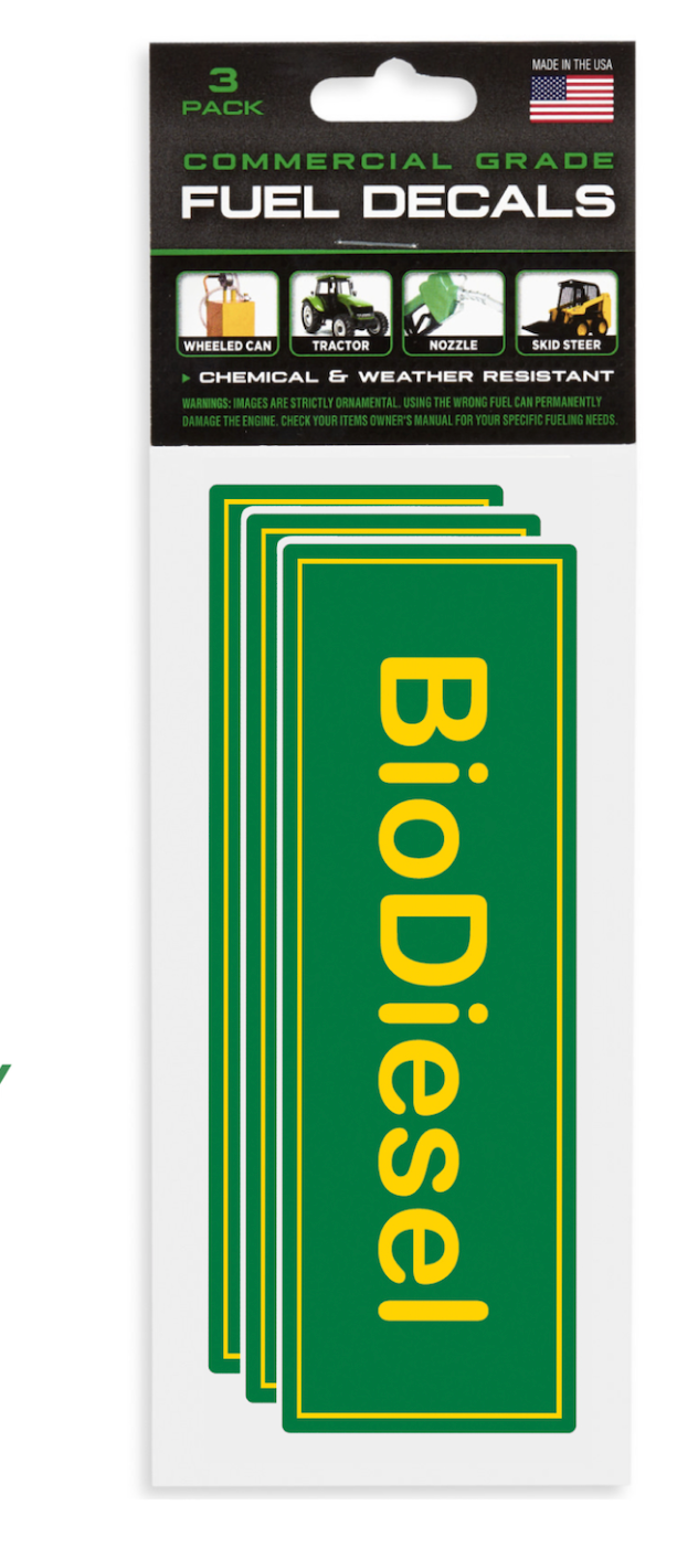 Biodiesel Sticker - 2"x6" (3 Pack Labels) – FuelStickers.com